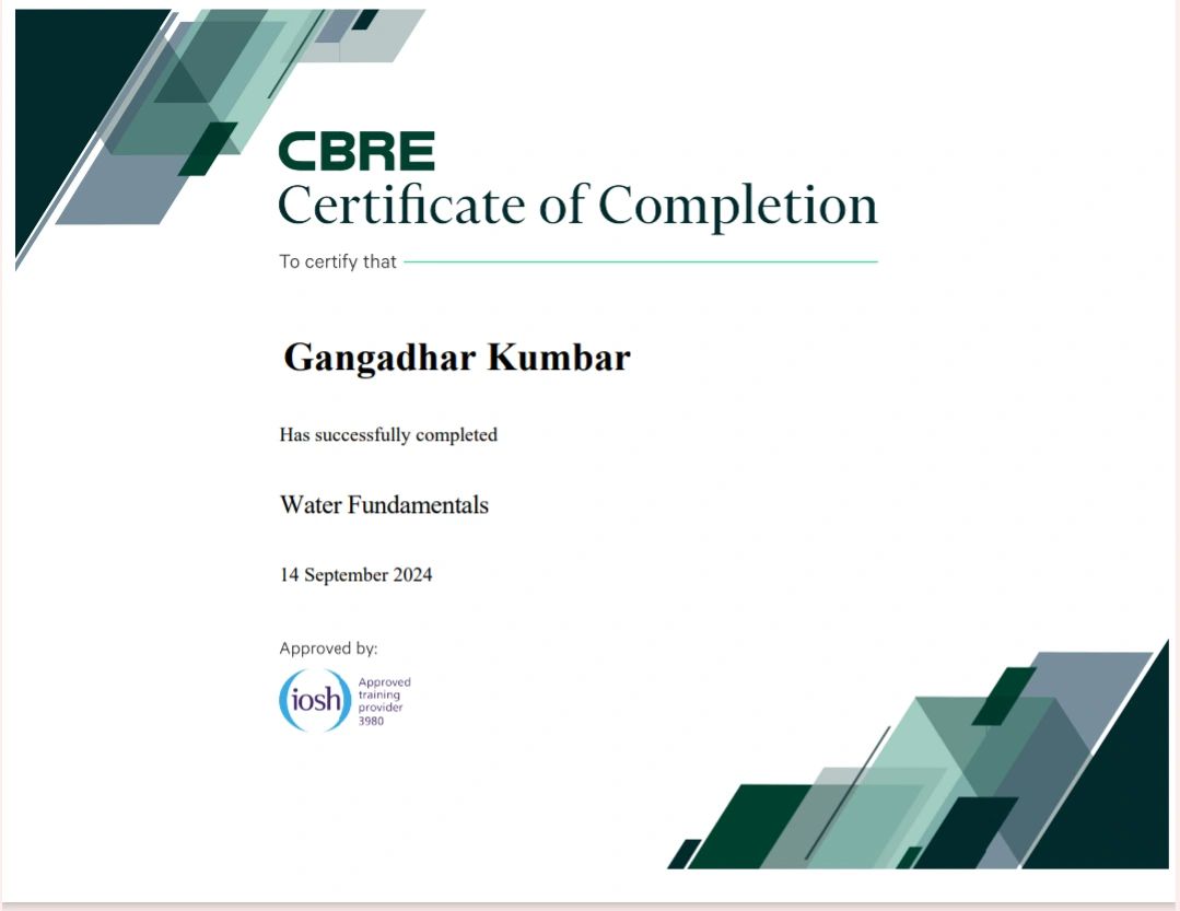 Gangadhar kumbar on LinkedIn: Just now I finished the course of Water ... Gangadhar kumbar on LinkedIn: Just now I finished the course of Water ...