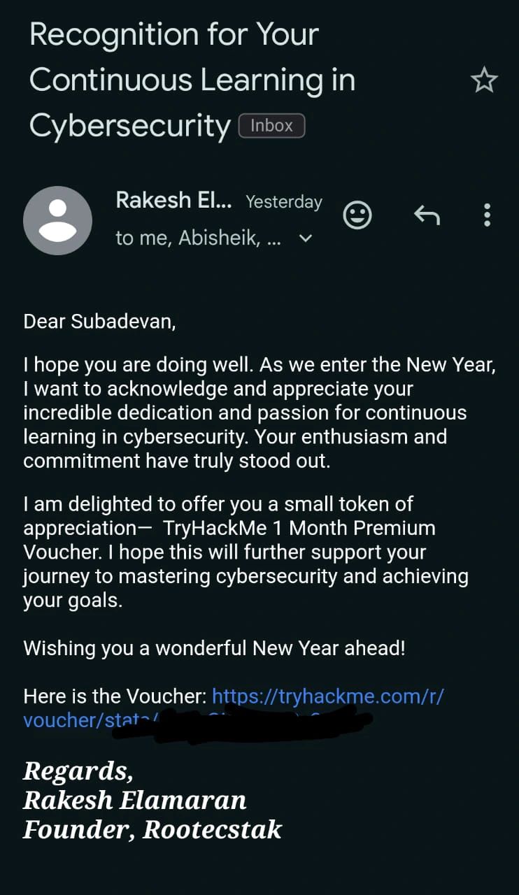 Subadevan C on LinkedIn: #cybersecurity #30daychallenge #gratitude # ... Subadevan C on LinkedIn: #cybersecurity #30daychallenge #gratitude # ...