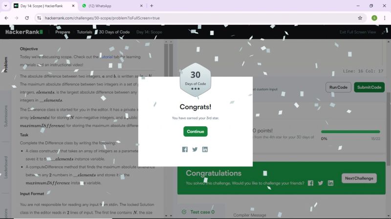 SAKTHISHREE V on LinkedIn: #30daysofcode #java #codingjourney #hackerrank SAKTHISHREE V on LinkedIn: #30daysofcode #java #codingjourney #hackerrank
