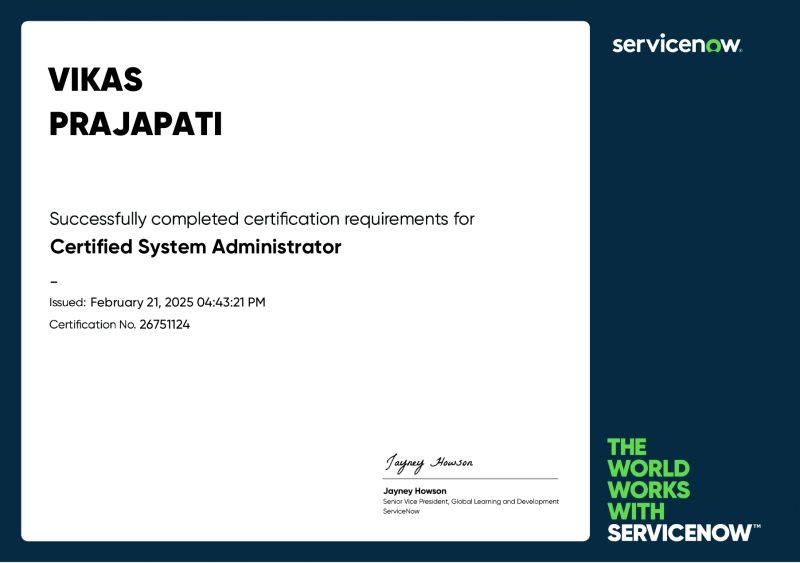 #servicenow #itsm #certification | Vikas Prajapati #servicenow #itsm #certification | Vikas Prajapati