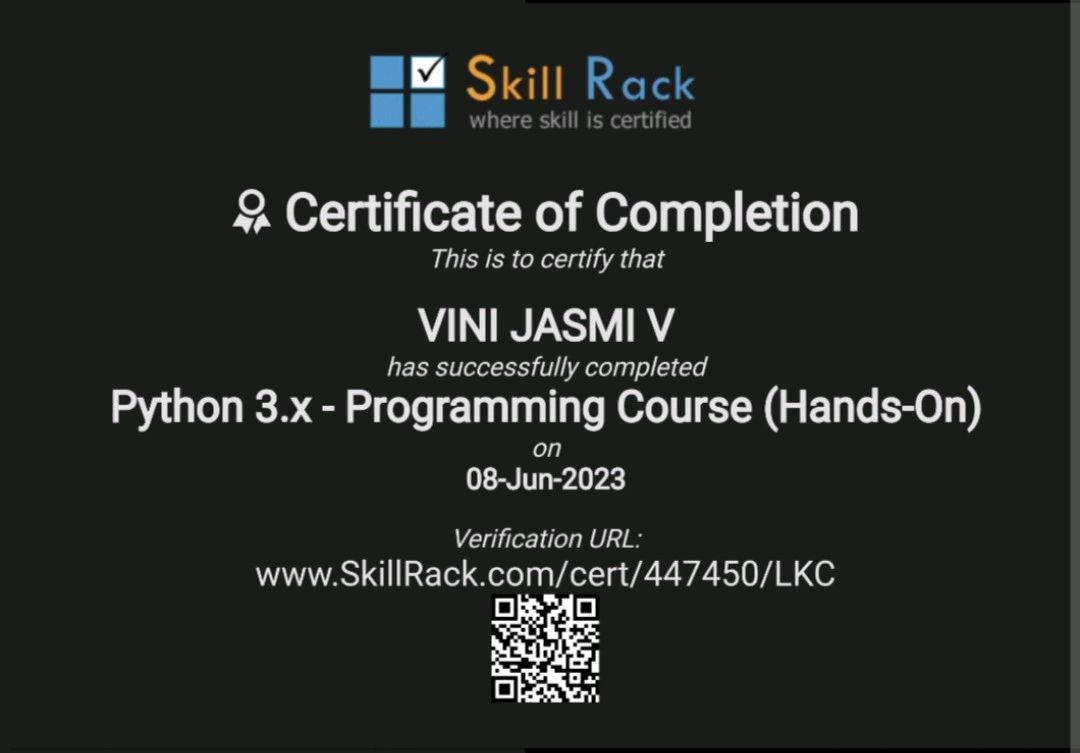 Vini Jasmi V on LinkedIn: Hello Everyone, I'm glad to share my ... Vini Jasmi V on LinkedIn: Hello Everyone, I'm glad to share my ...