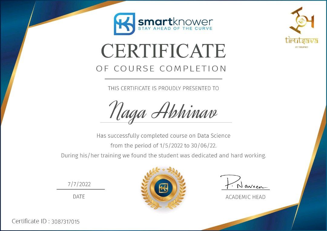 Abhinav Vemula on LinkedIn: #internship #smartknower Abhinav Vemula on LinkedIn: #internship #smartknower