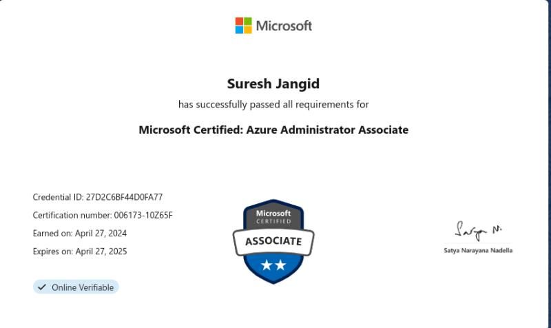 Suresh Jangid on LinkedIn: #azure #certification #gratitude #react # ... Suresh Jangid on LinkedIn: #azure #certification #gratitude #react # ...