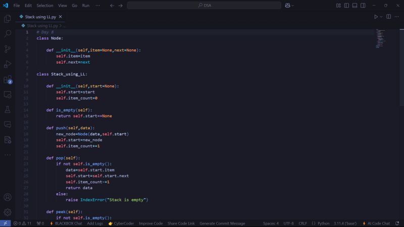 #python #dsa #linkedlist #stack #learning #coding | Stalin Anthony #python #dsa #linkedlist #stack #learning #coding | Stalin Anthony