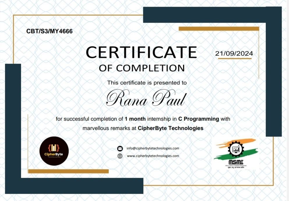 Rana Paul on LinkedIn: #connections #cprogramming #internship #intern # ... Rana Paul on LinkedIn: #connections #cprogramming #internship #intern # ...