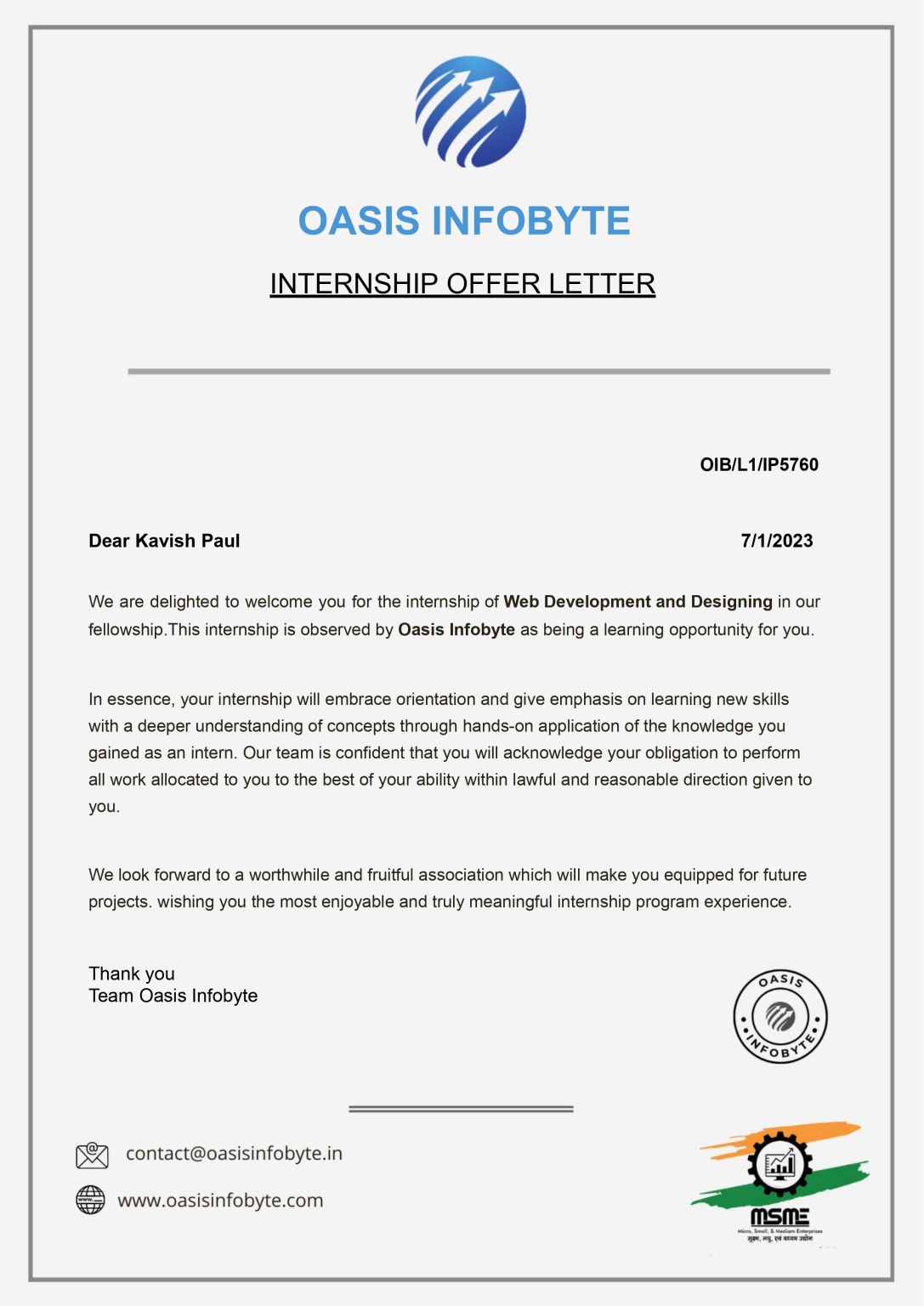 Kavish Paul on LinkedIn: #webdevelopment #internship #oasisinfobyte # ... Kavish Paul on LinkedIn: #webdevelopment #internship #oasisinfobyte # ...