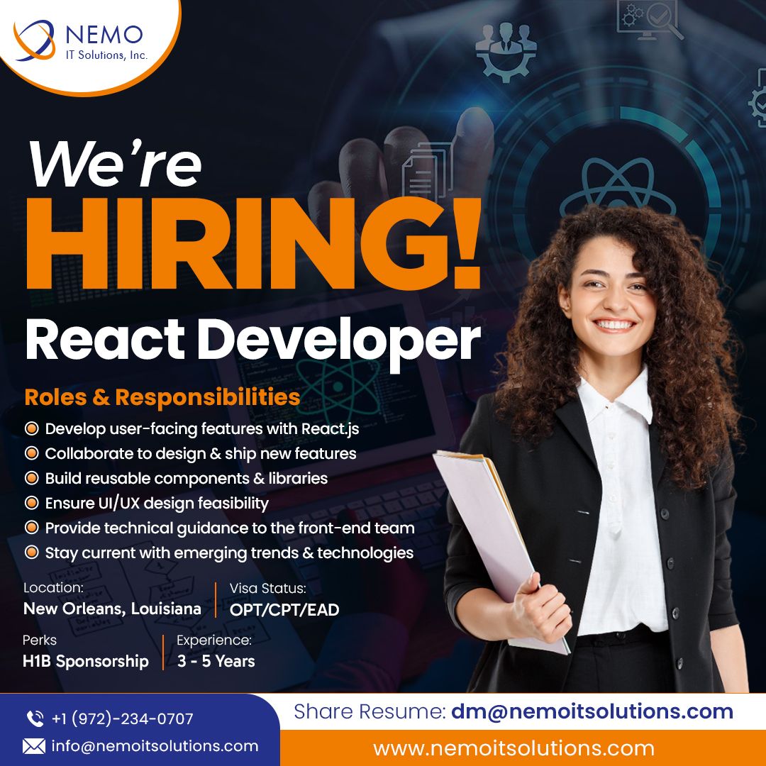 Nemo IT Solutions Inc on LinkedIn: #reactdeveloper #reactjs # ... Nemo IT Solutions Inc on LinkedIn: #reactdeveloper #reactjs # ...