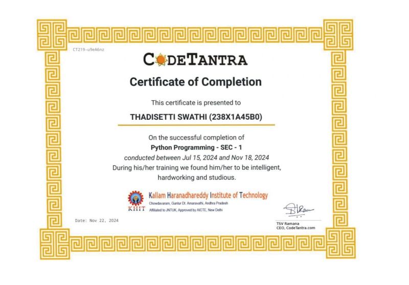 Swathi Thadisetti on LinkedIn: #pythonprogramming #learningjourney # ... Swathi Thadisetti on LinkedIn: #pythonprogramming #learningjourney # ...