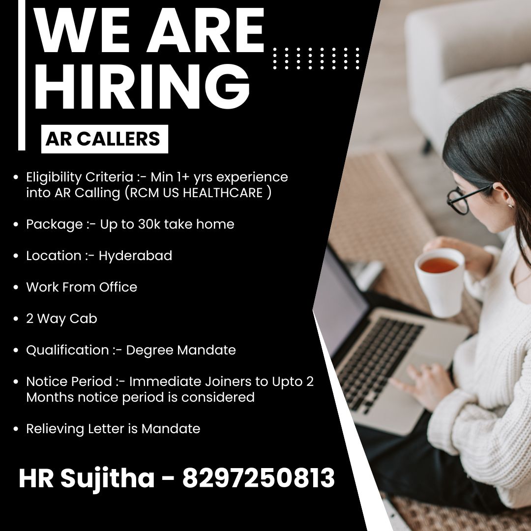 Sujitha Chanda on LinkedIn: We Are Hiring || AR Callers || Up to 30 K ... Sujitha Chanda on LinkedIn: We Are Hiring || AR Callers || Up to 30 K ...