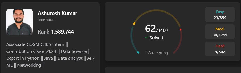 #leetcode #problemsolving #codingjourney #dsa #keepcoding | Ashutosh Kumar #leetcode #problemsolving #codingjourney #dsa #keepcoding | Ashutosh Kumar