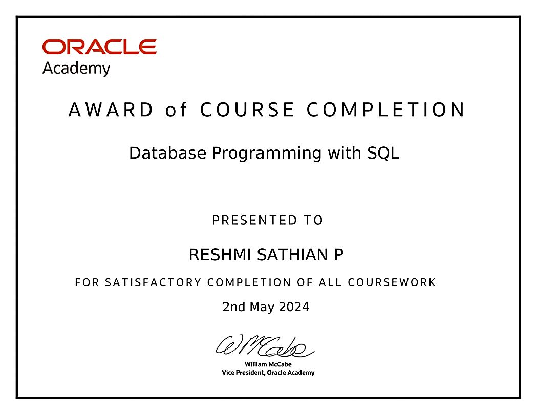 Reshmi Sathian on LinkedIn: #learning #sql #databaseprogramming # ... Reshmi Sathian on LinkedIn: #learning #sql #databaseprogramming # ...