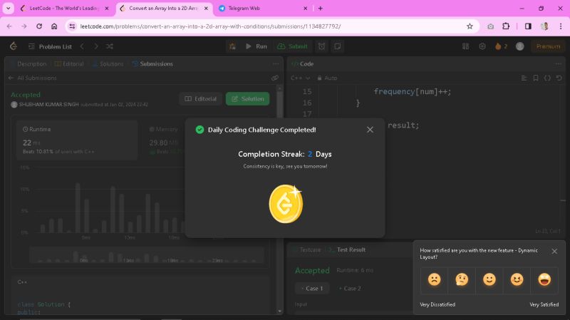 LeetCode challenge: Convert an Array into a 2D Array | Shubham Kumar ... LeetCode challenge: Convert an Array into a 2D Array | Shubham Kumar ...