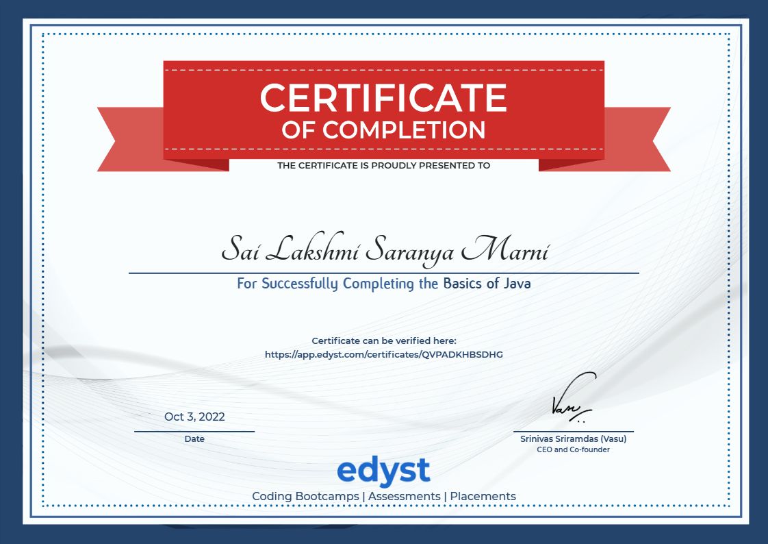 Sai Lakshmi Saranya Marni on LinkedIn: #java #programming #coding # ... Sai Lakshmi Saranya Marni on LinkedIn: #java #programming #coding # ...