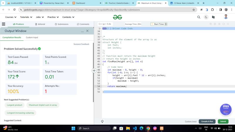 Day 28 of #100daysofcodechallenge: Maximum in Struct Array | Nesar Alam ... Day 28 of #100daysofcodechallenge: Maximum in Struct Array | Nesar Alam ...