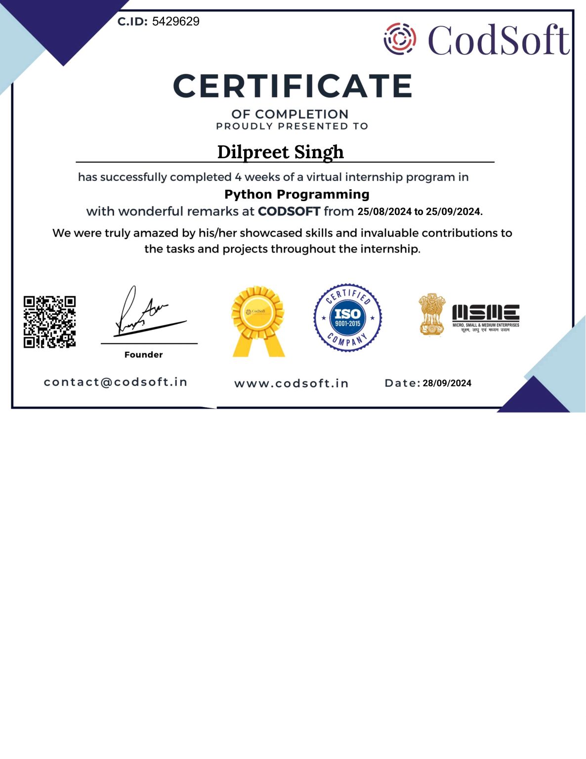 Dilpreet Singh on LinkedIn: #python #internship #coding #grateful # ... Dilpreet Singh on LinkedIn: #python #internship #coding #grateful # ...