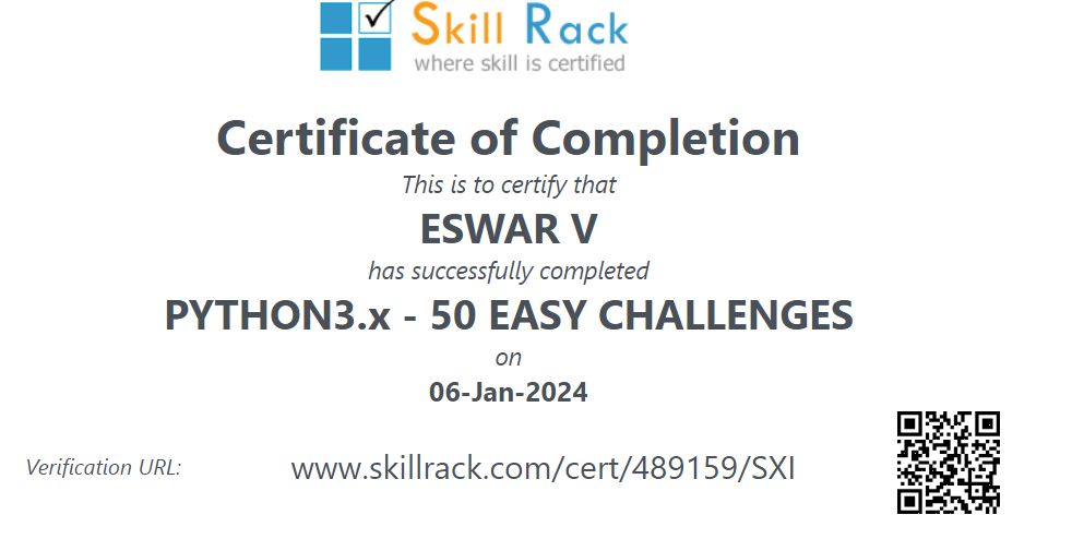 Eswar V on LinkedIn: #skillrack #pythonprogramming Eswar V on LinkedIn: #skillrack #pythonprogramming