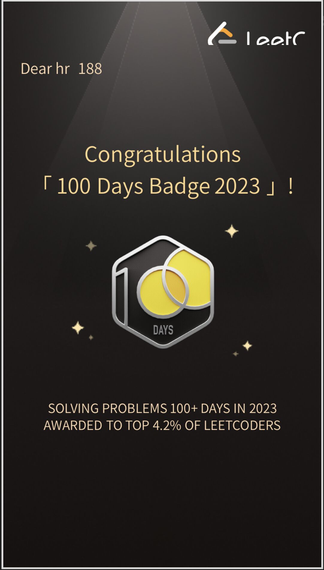 My 100-Day Badge on LeetCode! | Himanshu RAY posted on the topic | LinkedIn My 100-Day Badge on LeetCode! | Himanshu RAY posted on the topic | LinkedIn