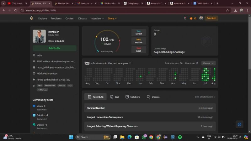 Rithika Pathmanaban on LinkedIn: #codingjourney #leetcode # ... Rithika Pathmanaban on LinkedIn: #codingjourney #leetcode # ...