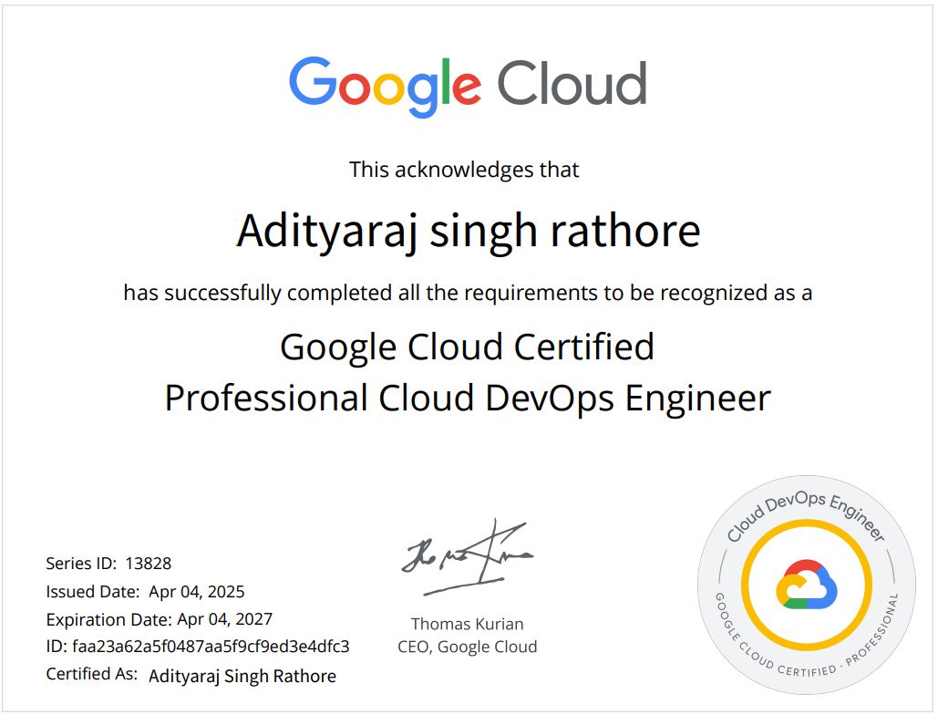 #gcpdevops #certified #impetus #devopsengineer #googlecloud | Adityaraj ... #gcpdevops #certified #impetus #devopsengineer #googlecloud | Adityaraj ...