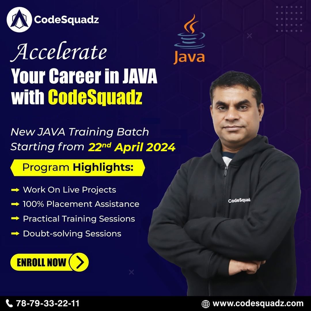 Join our new JAVA training batch starting from April 22nd, 2024 ... Join our new JAVA training batch starting from April 22nd, 2024 ...