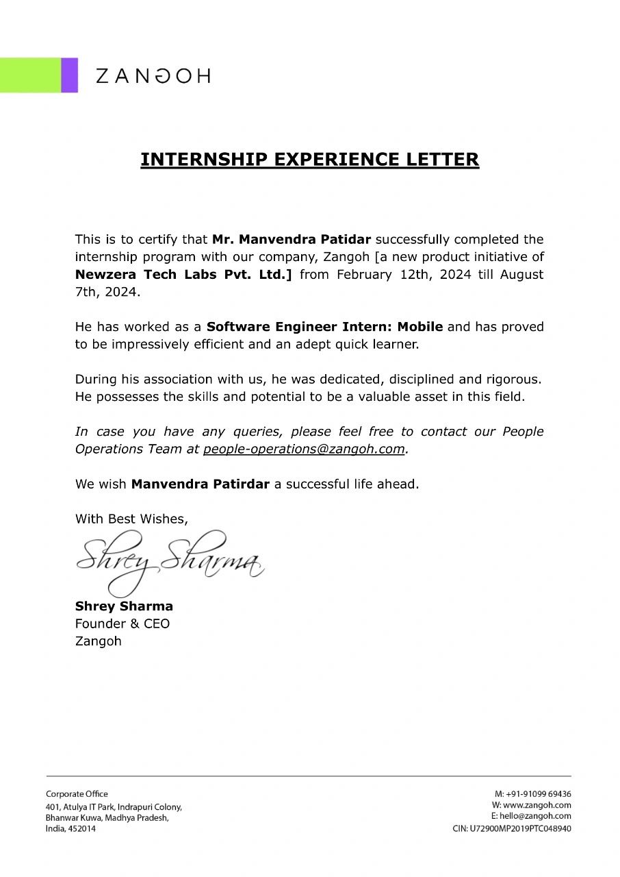Manvendra Patidar on LinkedIn: #internship #mobile #react Manvendra Patidar on LinkedIn: #internship #mobile #react