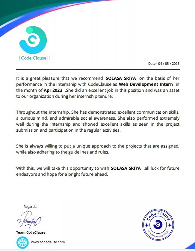 Solasa Sriya on LinkedIn: #opportunity #webdevelopment #internship # ... Solasa Sriya on LinkedIn: #opportunity #webdevelopment #internship # ...