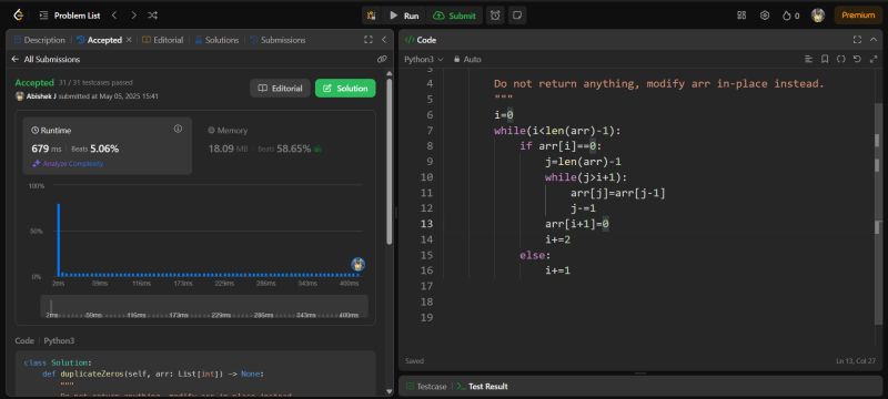 100 days of @LeetCode challenge Day 54/100 Problem: 1089. Duplicate ... 100 days of @LeetCode challenge Day 54/100 Problem: 1089. Duplicate ...