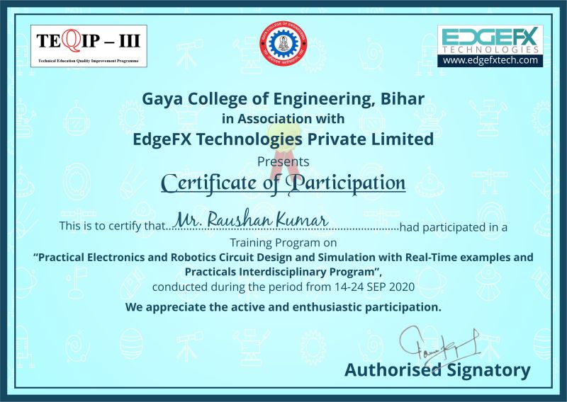 Raushan Kumar on LinkedIn: Certificate of participation Raushan Kumar on LinkedIn: Certificate of participation