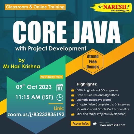 Naresh i Technologies on LinkedIn: #fullstackjava #corejava #java # ... Naresh i Technologies on LinkedIn: #fullstackjava #corejava #java # ...
