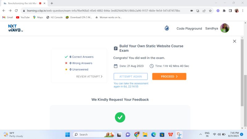 Sandhya Bukkapatnam on LinkedIn: #courseexam #html #css #nxtwave Sandhya Bukkapatnam on LinkedIn: #courseexam #html #css #nxtwave
