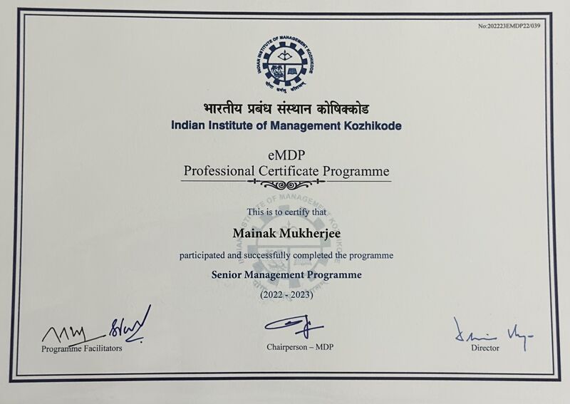 Mainak Mukherjee on LinkedIn: #iimkozhikode | 96 comments Mainak Mukherjee on LinkedIn: #iimkozhikode | 96 comments