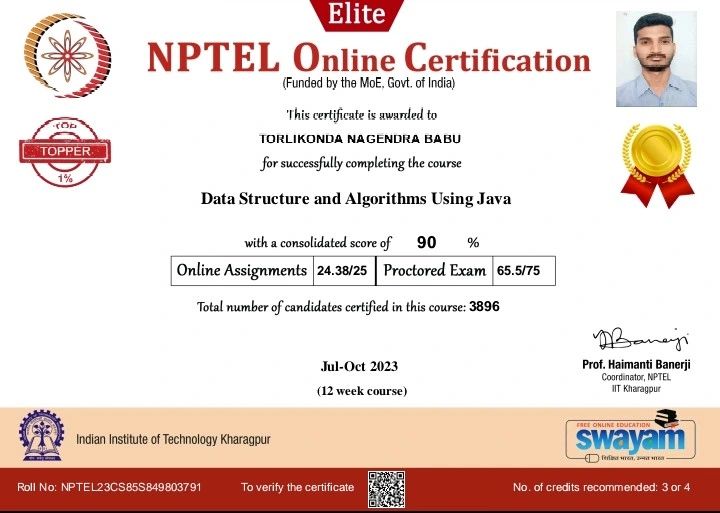 Torlikonda Nagendra Babu on LinkedIn: #java #dsainjava #nptel Torlikonda Nagendra Babu on LinkedIn: #java #dsainjava #nptel