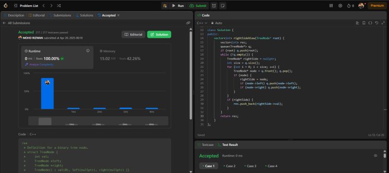 #100daysofcode #leetcode #binarytree #rightsideview #bfs #c ... #100daysofcode #leetcode #binarytree #rightsideview #bfs #c ...
