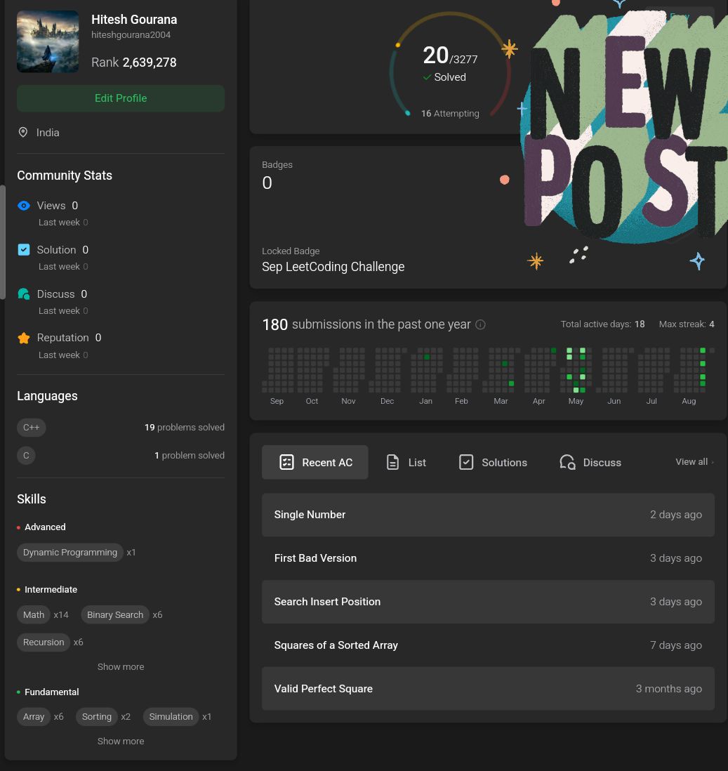 Hitesh Gourana on LinkedIn: #leet #coding #continuouslearning Hitesh Gourana on LinkedIn: #leet #coding #continuouslearning