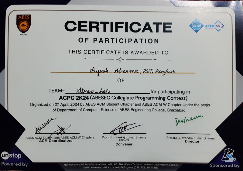 Ayush Sharma on LinkedIn: #acpc2k24 #hackathon #coding #innovation # ... Ayush Sharma on LinkedIn: #acpc2k24 #hackathon #coding #innovation # ...