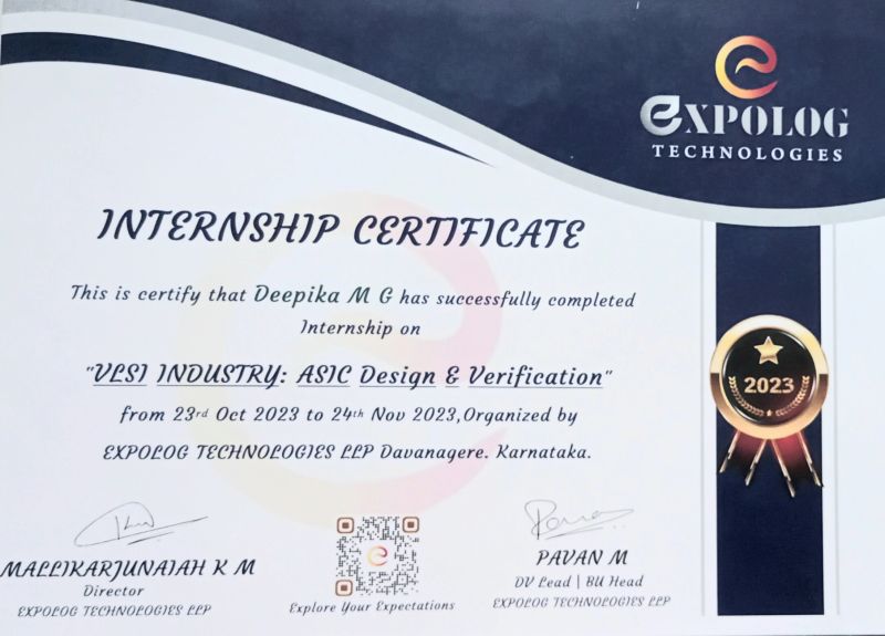 Deepika M G on LinkedIn: #internship #internship #vlsi #expologtechnology Deepika M G on LinkedIn: #internship #internship #vlsi #expologtechnology