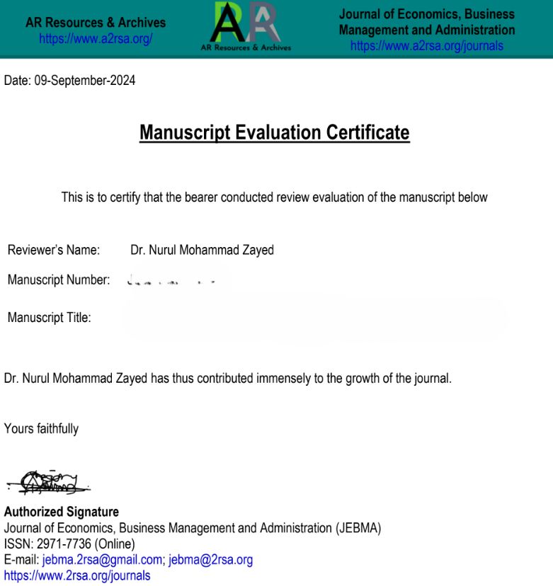 Dr. Nurul Mohammad Zayed on LinkedIn: Scholarly Contribution Dr. Nurul Mohammad Zayed on LinkedIn: Scholarly Contribution