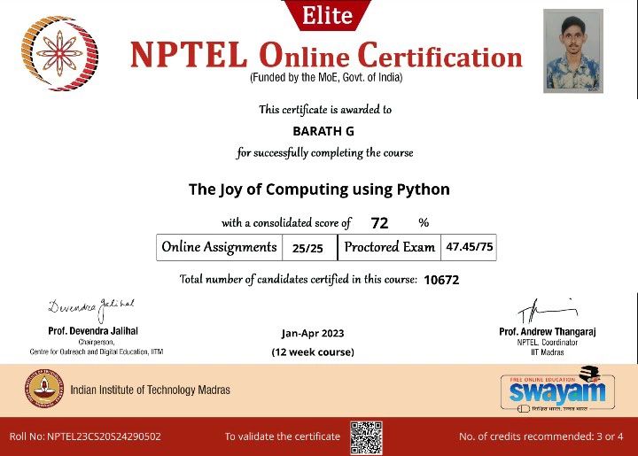 BARATH G on LinkedIn: ... successfully completed python basics in NPTEL ... BARATH G on LinkedIn: ... successfully completed python basics in NPTEL ...