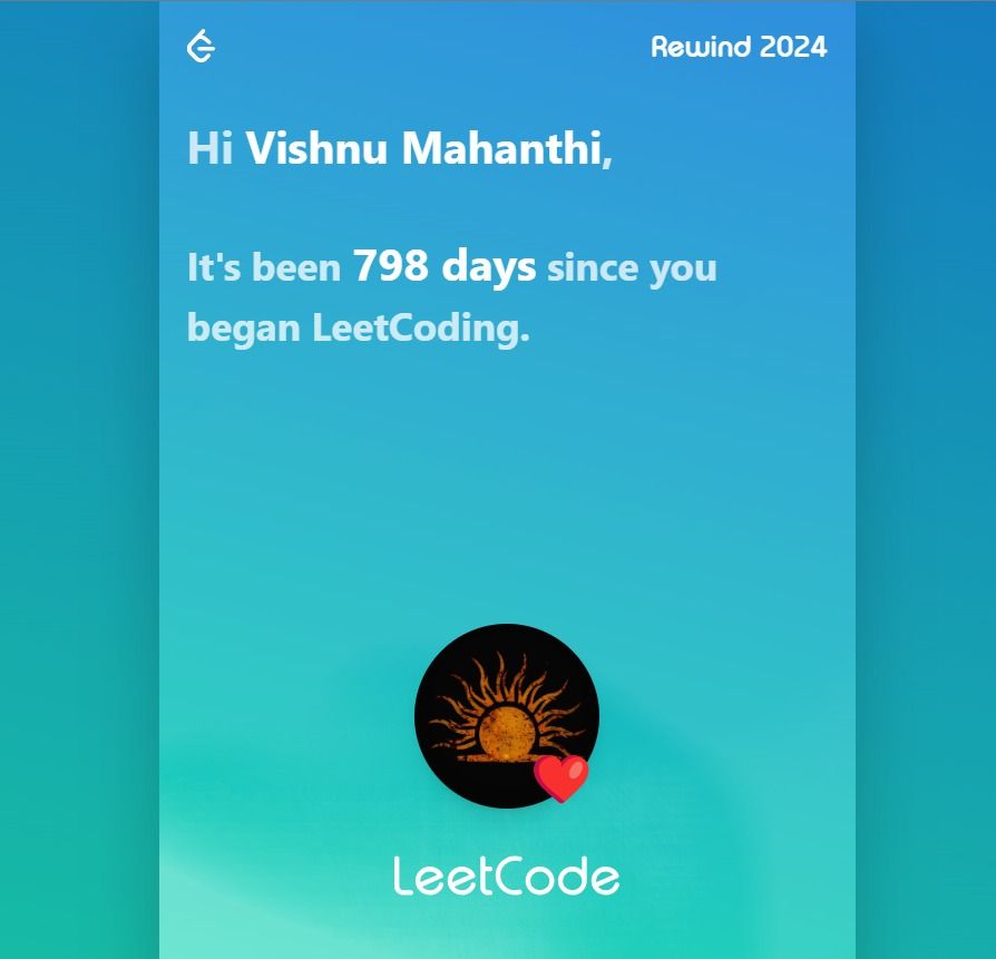 #leetcode #leetcoderewind #newbeginnings #leetcode | Vishnu Mahanthi #leetcode #leetcoderewind #newbeginnings #leetcode | Vishnu Mahanthi