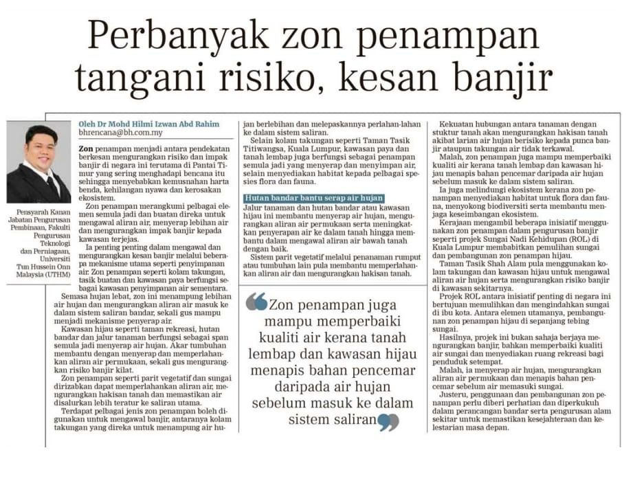 Mohd Hilmi Izwan Abd Rahim (PhD) on LinkedIn: Newspaper article Mohd Hilmi Izwan Abd Rahim (PhD) on LinkedIn: Newspaper article