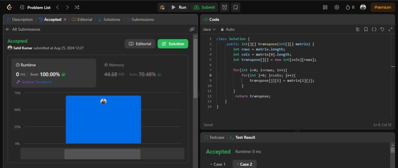 Sahil Kumar on LinkedIn: #leetcode #transposematrix #problemsolving # ... Sahil Kumar on LinkedIn: #leetcode #transposematrix #problemsolving # ...