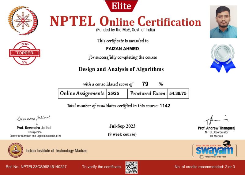 Faizan Ahmed on LinkedIn: #nptel #algorithms #continuouslearning # ... Faizan Ahmed on LinkedIn: #nptel #algorithms #continuouslearning # ...