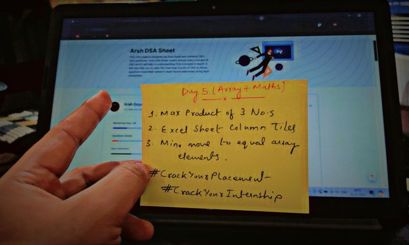 Day 5 of Arsh DSA Challenge: Solving 3 more problems | Aditya Shaw ... Day 5 of Arsh DSA Challenge: Solving 3 more problems | Aditya Shaw ...