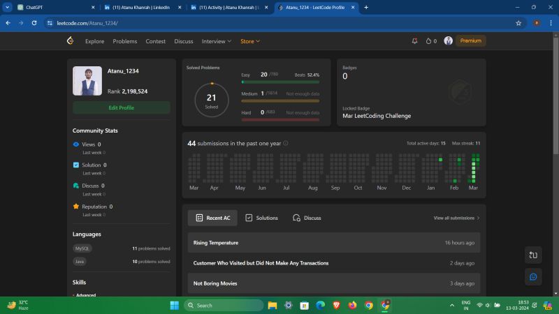 Completion of Java problem on LeetCode challenge | Atanu Khanrah posted ... Completion of Java problem on LeetCode challenge | Atanu Khanrah posted ...