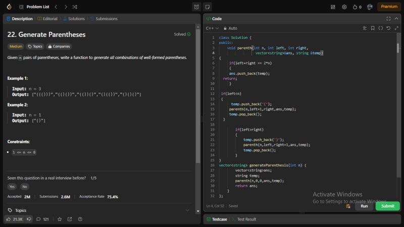 Ayush Gurjar on LinkedIn: #100daysofcode #leetcode #c #backtracking # ... Ayush Gurjar on LinkedIn: #100daysofcode #leetcode #c #backtracking # ...