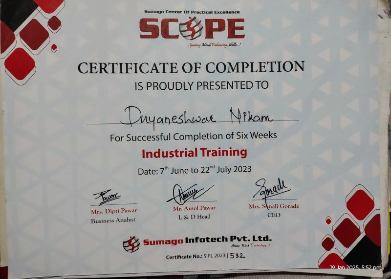 Dnyaneshwar Haridas Nikam on LinkedIn: #certificateofcompletion # ... Dnyaneshwar Haridas Nikam on LinkedIn: #certificateofcompletion # ...