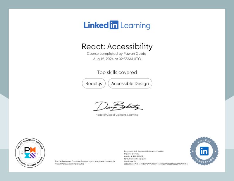 Pawan Gupta on LinkedIn: Certificate of Completion Pawan Gupta on LinkedIn: Certificate of Completion