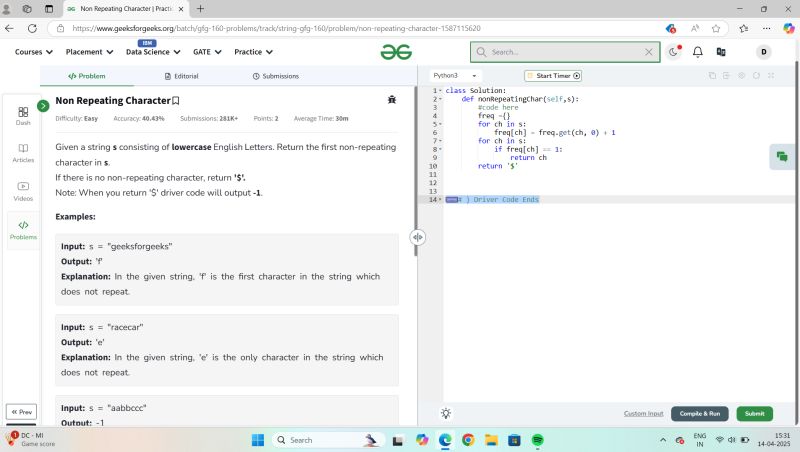 #geeksforgeeks #gfg160 #dsa #python #160daysofcode #geekstreak2025 ... #geeksforgeeks #gfg160 #dsa #python #160daysofcode #geekstreak2025 ...