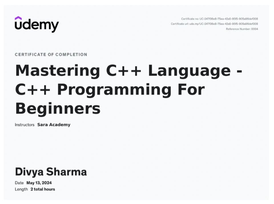 Divya Sharma on LinkedIn: #cplusplus #programming #udemy # ... Divya Sharma on LinkedIn: #cplusplus #programming #udemy # ...