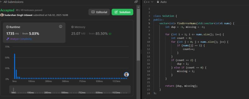 #100daysleetcode #leetcodejourney #day33 #setmismatch #mathoptimization ... #100daysleetcode #leetcodejourney #day33 #setmismatch #mathoptimization ...